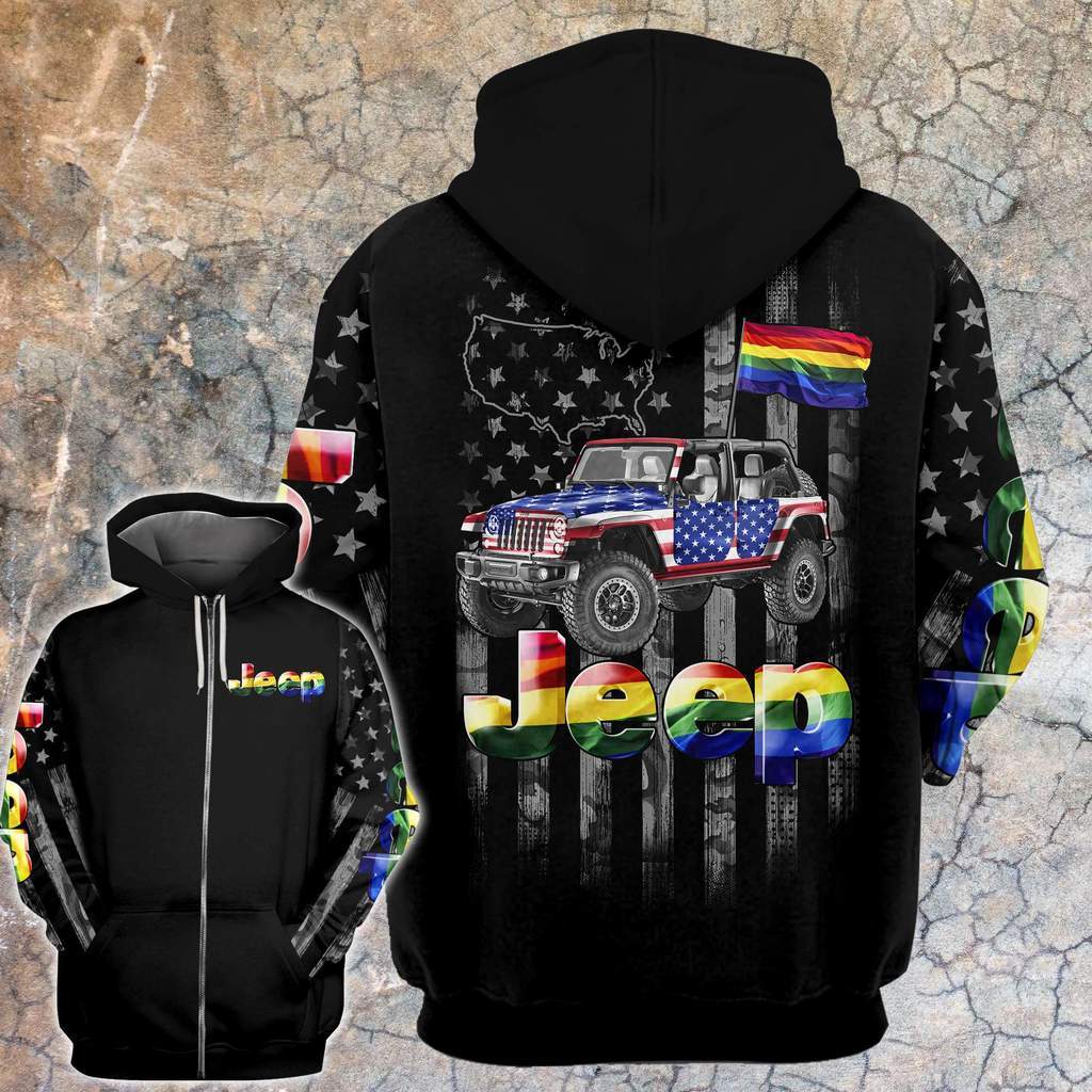 Jeep Lgbt Rainbow Map Hoodie 3d LT11 – Aljaira