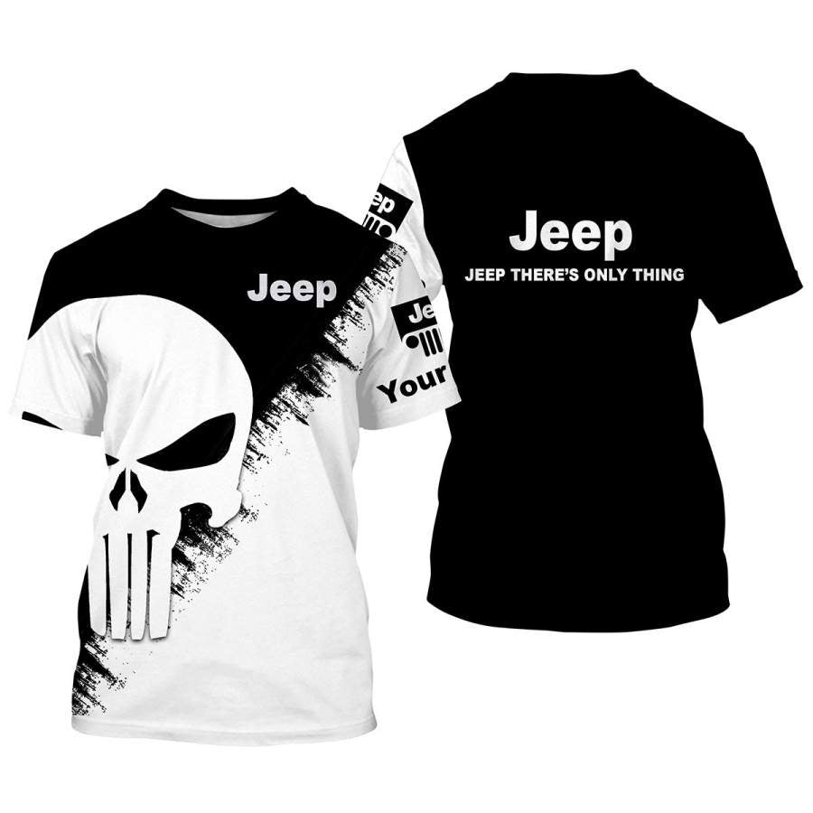 Custom Jeep Shirts Pns Skull Black And White Colors For Men, Women And ...