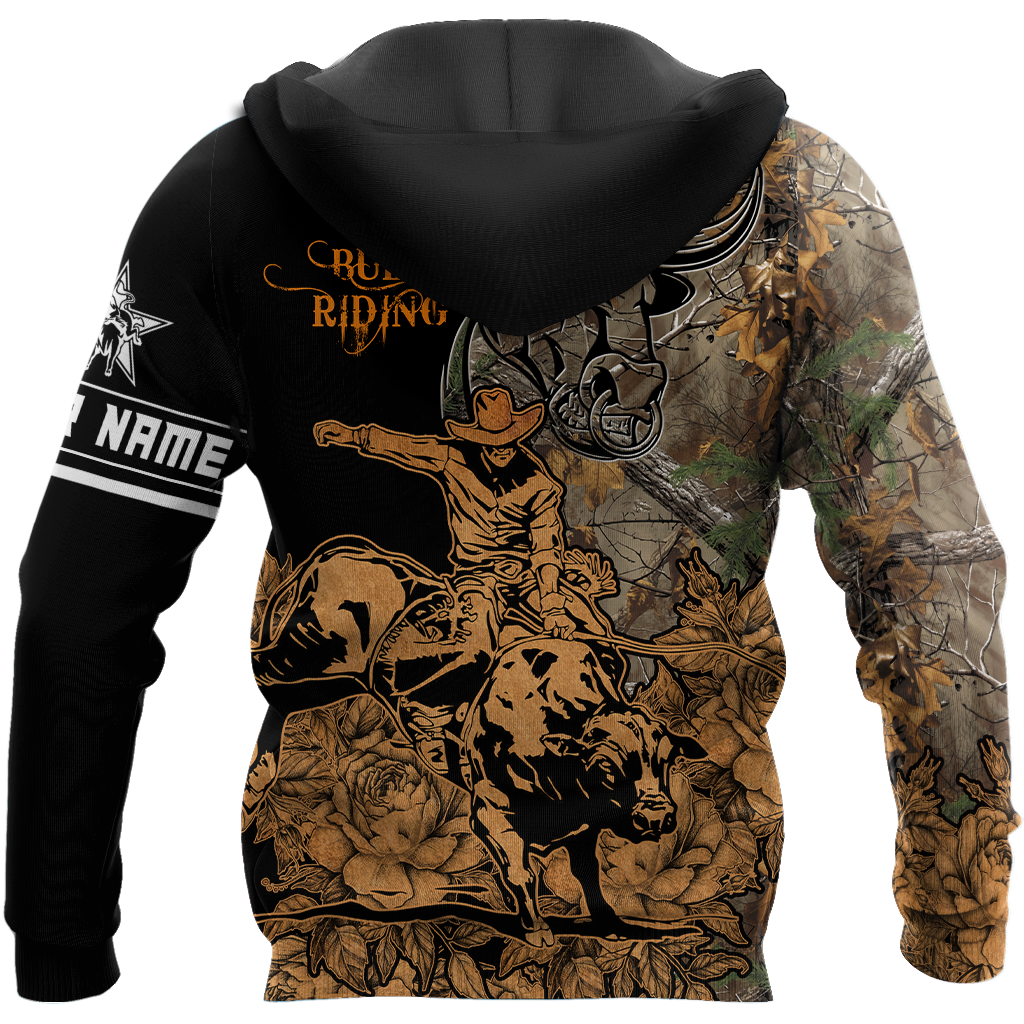 Personalized Name Bull Riding Hoodie - Bull Riding Apparel Camo – Aljaira