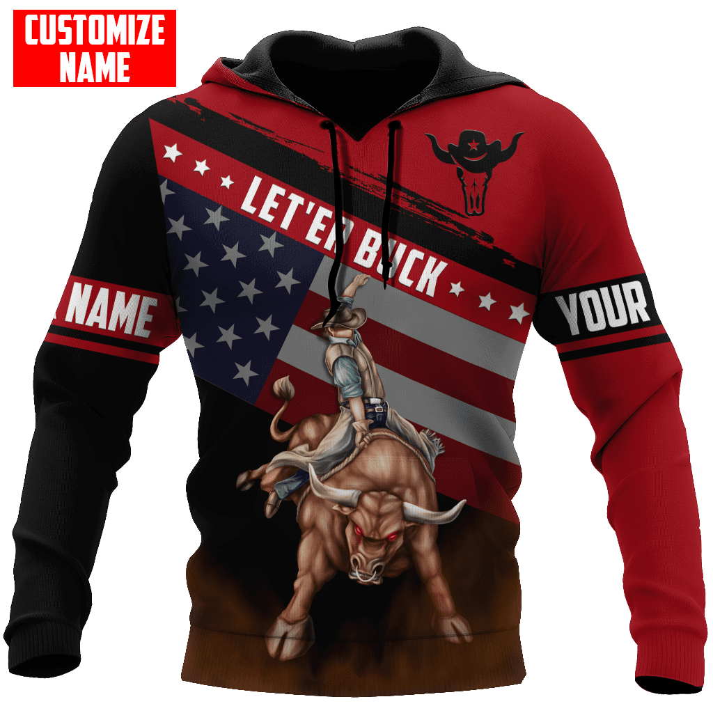 Personalized Name Bull Riding Hoodie - Bull Riding Apparel Ver 5 – Aljaira