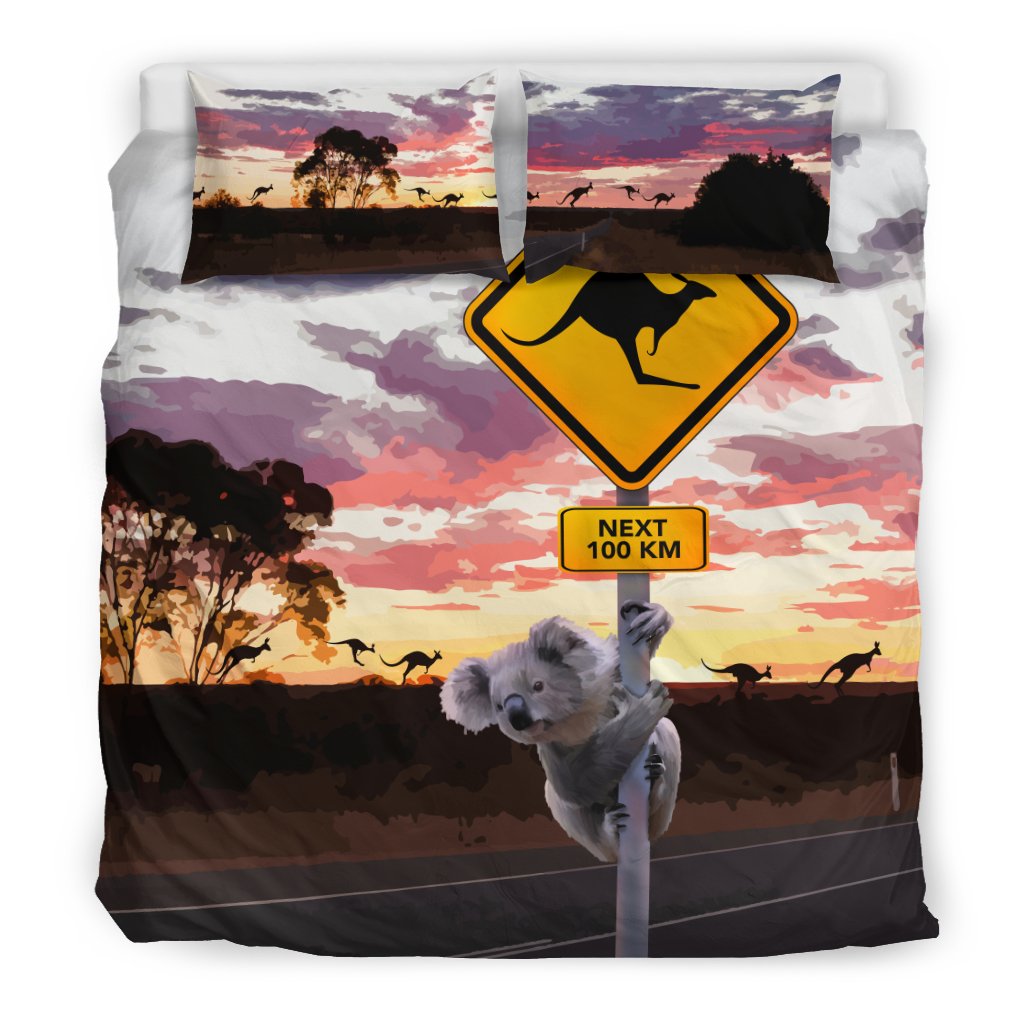 Bedding Sets - Koala Bed Kangaroo Sign Sunset Landscape Art Sets – Aljaira