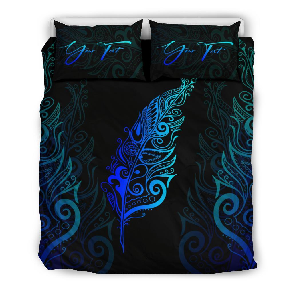 Signature Custom, Light Silver Fern Bedding Set Blue – Aljaira