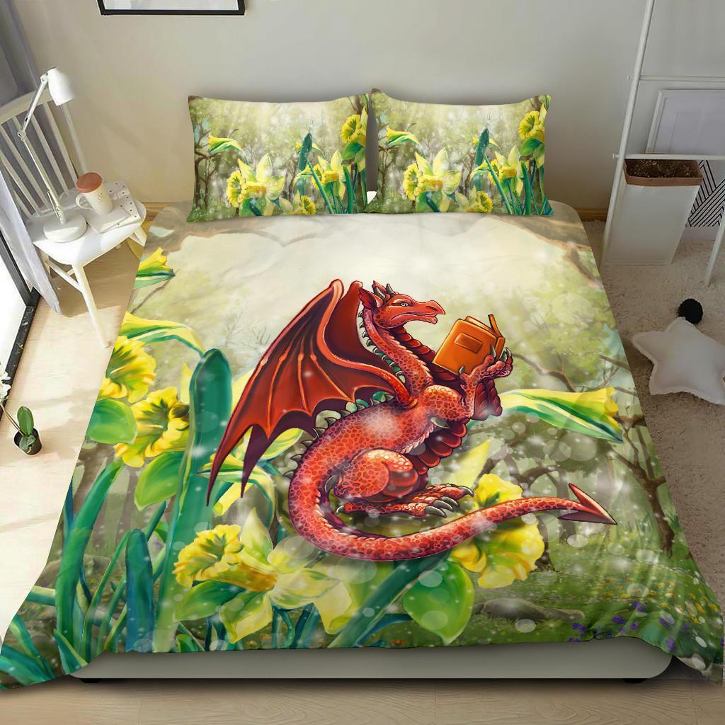 Wales Bedding Set - Dragon With Flowers – Aljaira