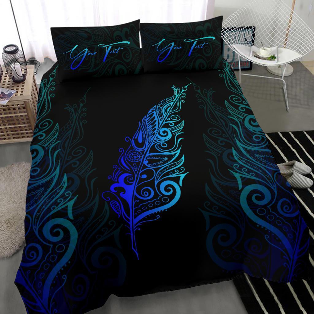 Signature Custom, Light Silver Fern Bedding Set Blue – Aljaira
