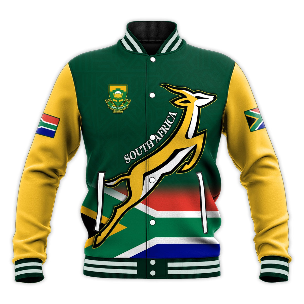 South Africa Rugby Baseball Jacket Springboks Champion Bokke African P ...