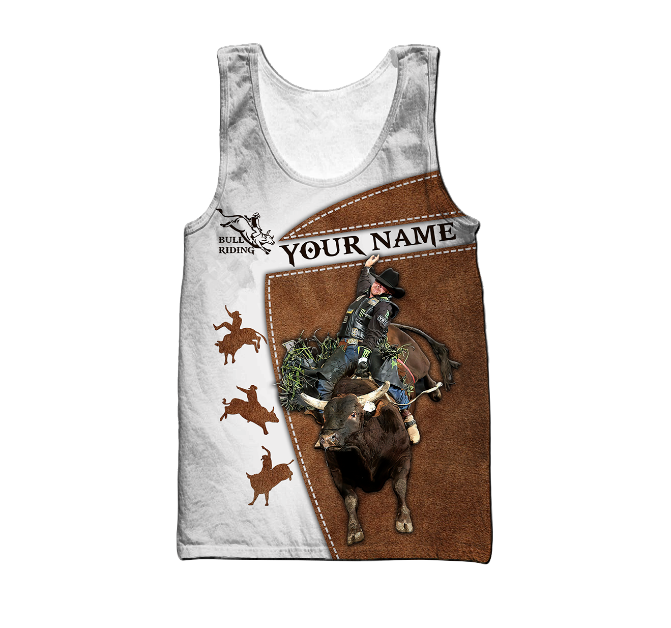 Personalized Name Bull Riding Hoodie - Bull Riding Apparel Brown Bull ...