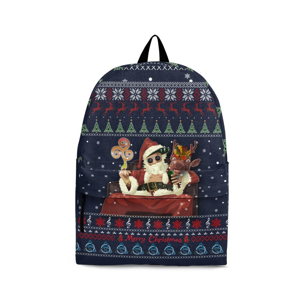 Celtic Ugly Christmas Backpack - Gangster Santa with Reindeer - – Aljaira