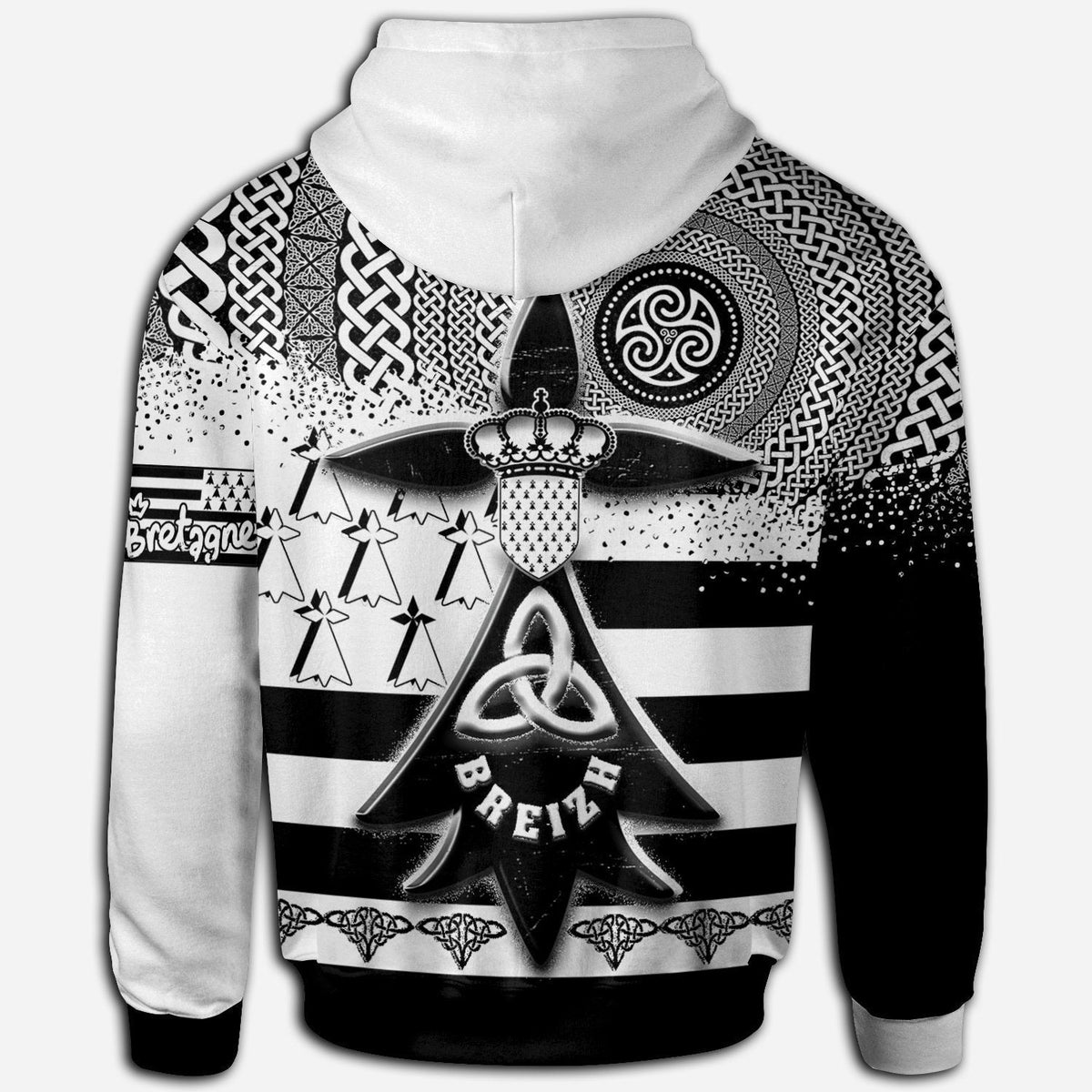 Celtic Brittany Hoodie - Brittany Flag With Stoat Ermine and Triskelio ...