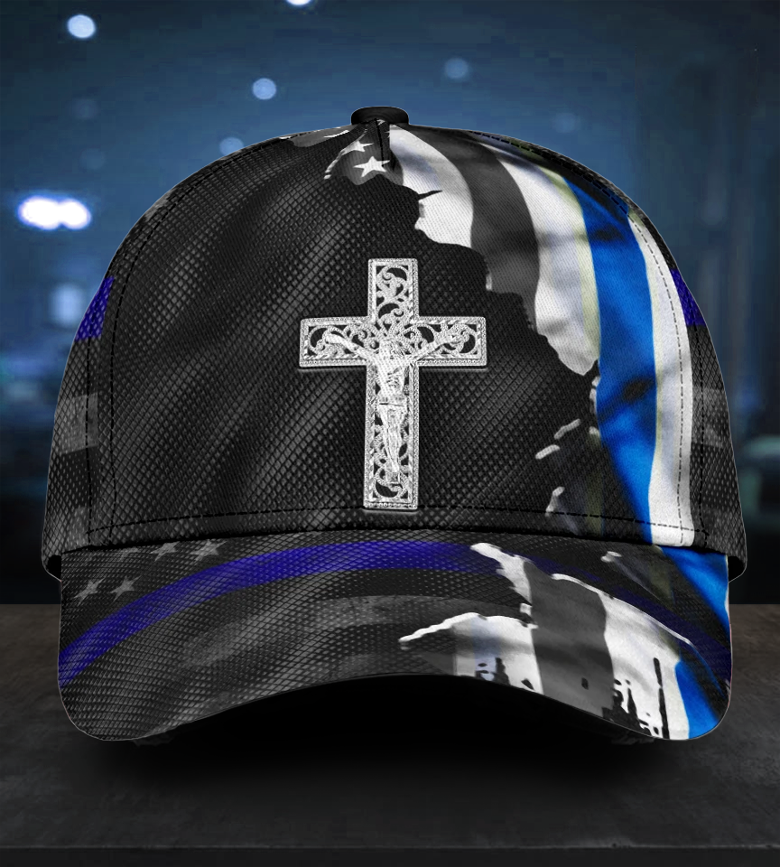Blue Flag Jesus Cross Classic Cap LT11 – Aljaira