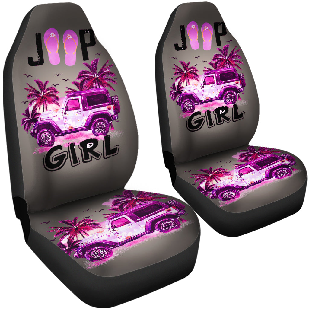 Jeep Girl Flower Flip Flops Car Seat Cover Pink and Grey LT9 – Aljaira