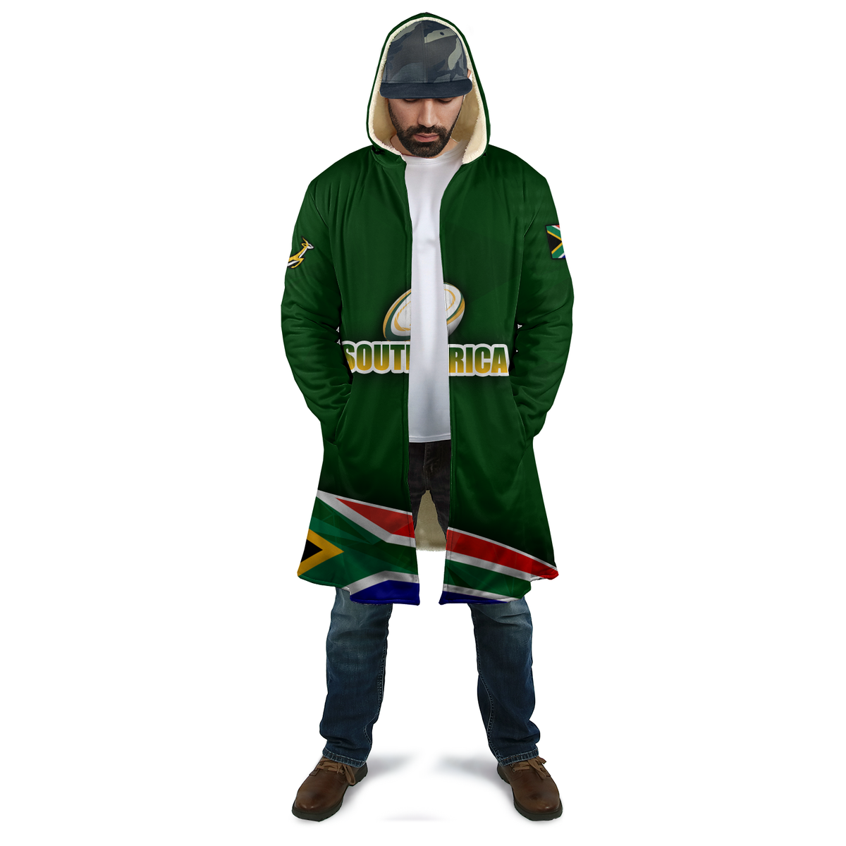 (Custom Personalised)South Africa Springboks Print Cloak - LT2 – Aljaira