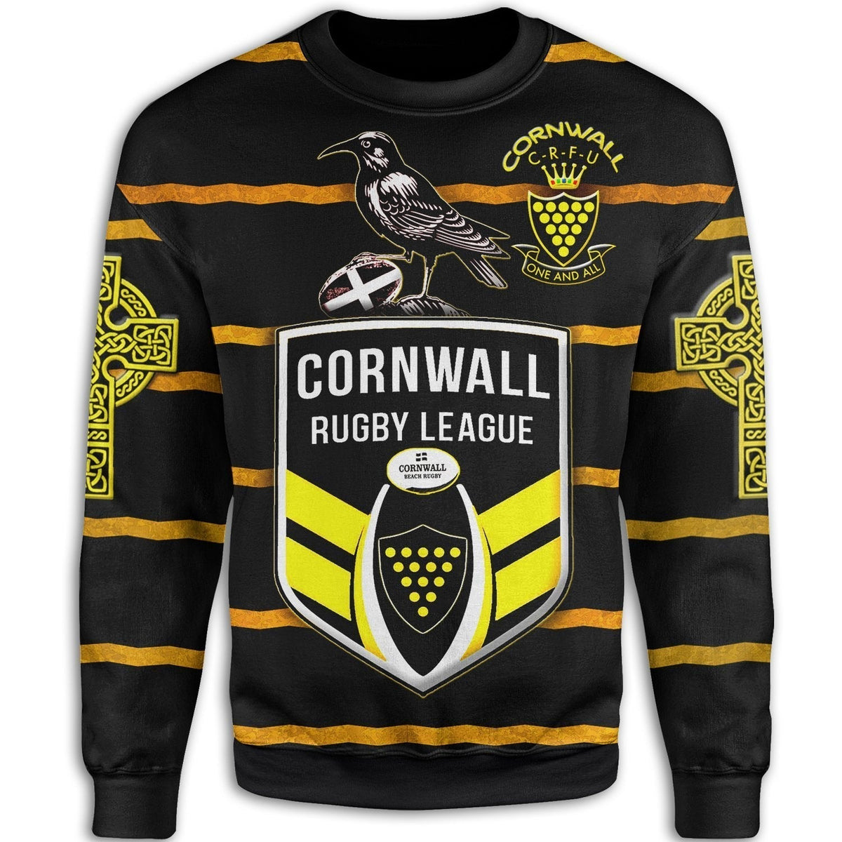 Cornwall Rugby League Ugly Sweatshirt - Cornwall Rugby with Celtic Cro ...