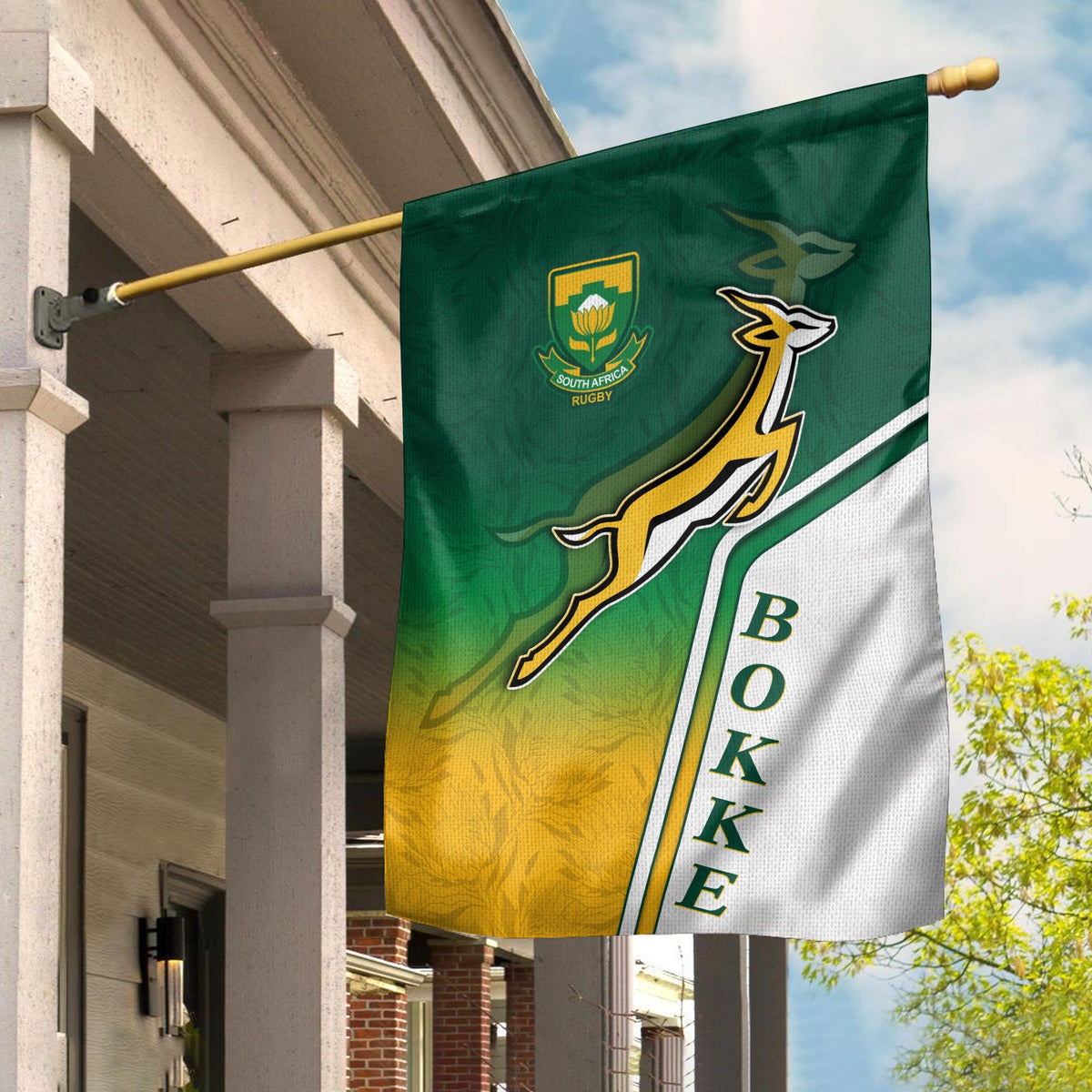 South Africa Rugby Flag Protea Flower Springboks Go Bokke LT13 – Aljaira