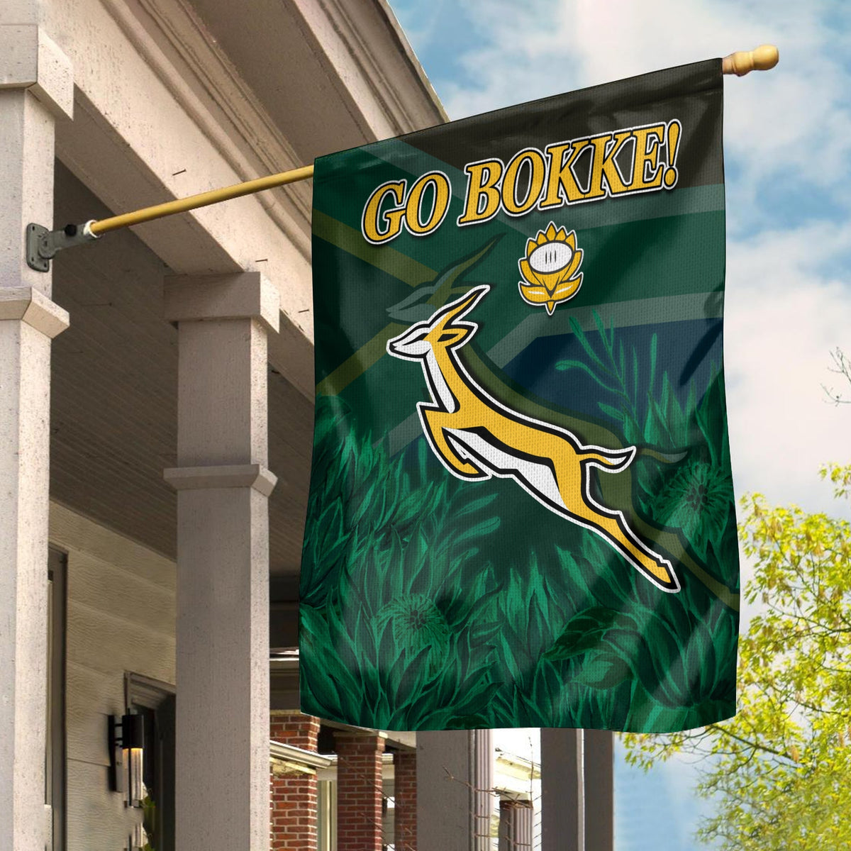 South Africa Rugby Flag Springboks King Protea Go Bokke LT13 – Aljaira