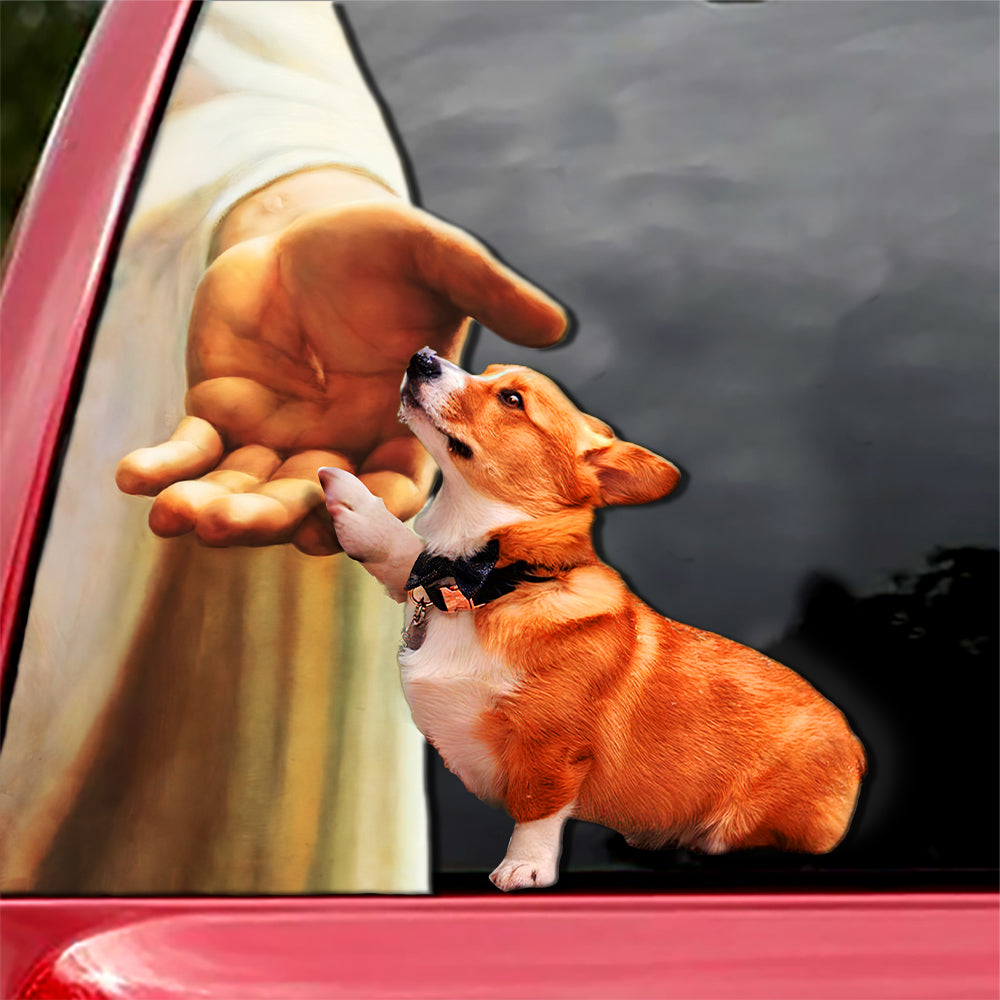 Hand God With Corgi - Decal Sticker LT11 – Aljaira