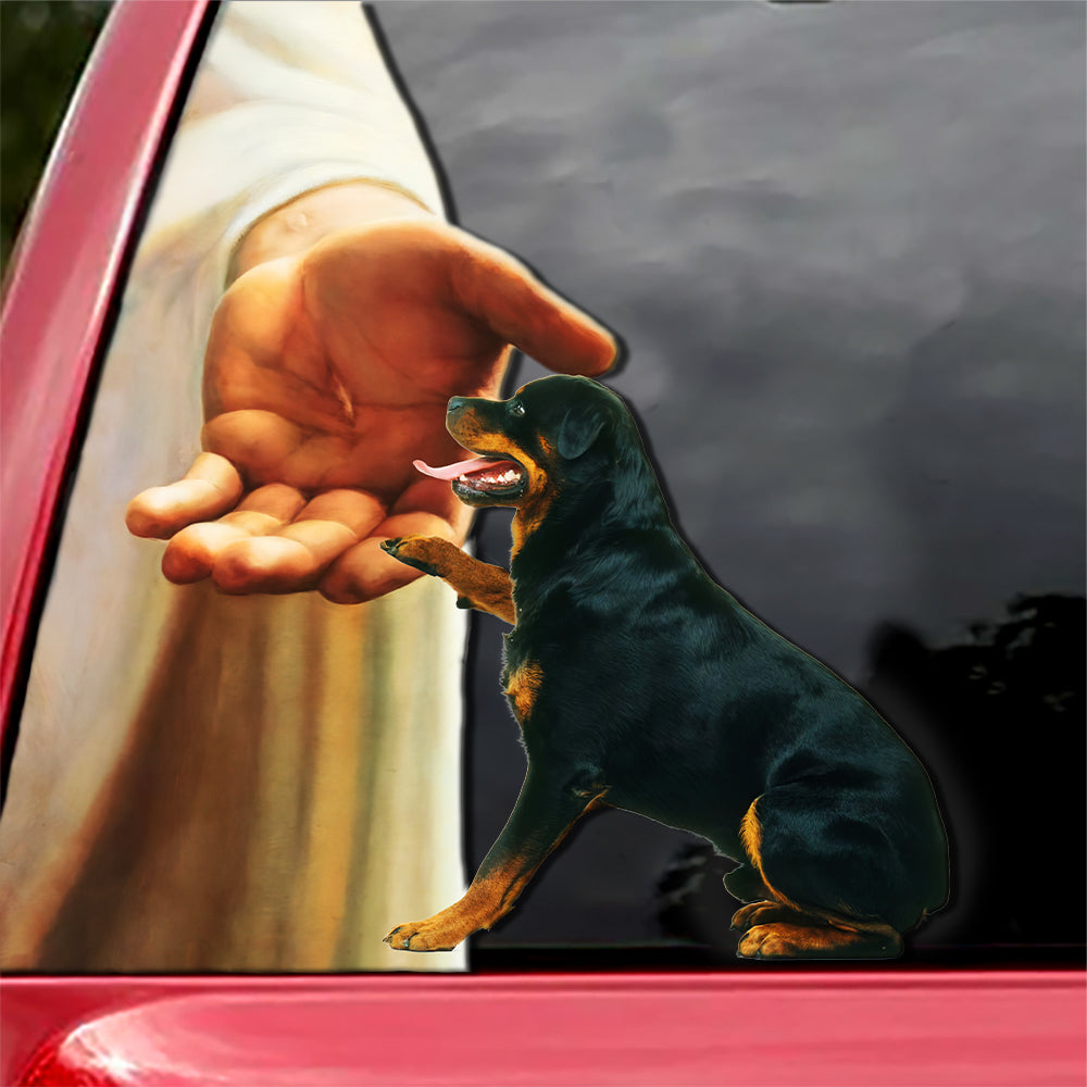Hand God With Rottweiler - Decal Sticker LT11 – Aljaira