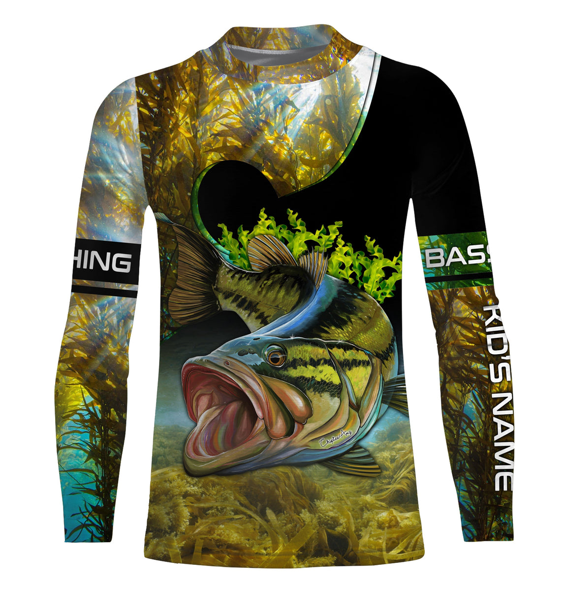 Largemouth Bass Fishing Custom Long Sleeve Fishing Shirts, Largemouth ...