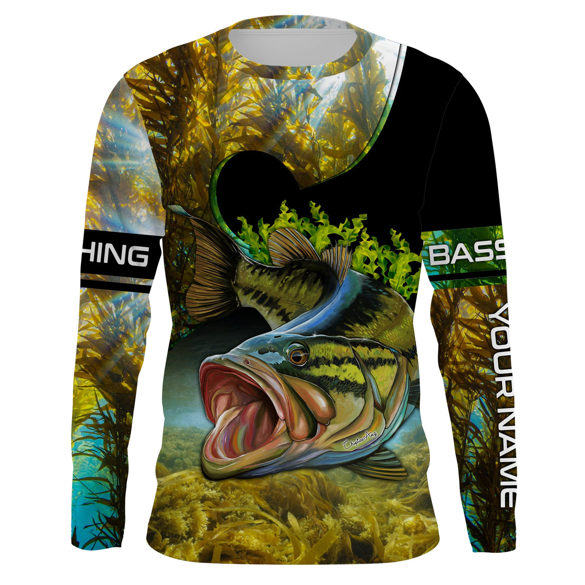 Largemouth Bass Fishing Custom Long Sleeve Fishing Shirts, Largemouth ...