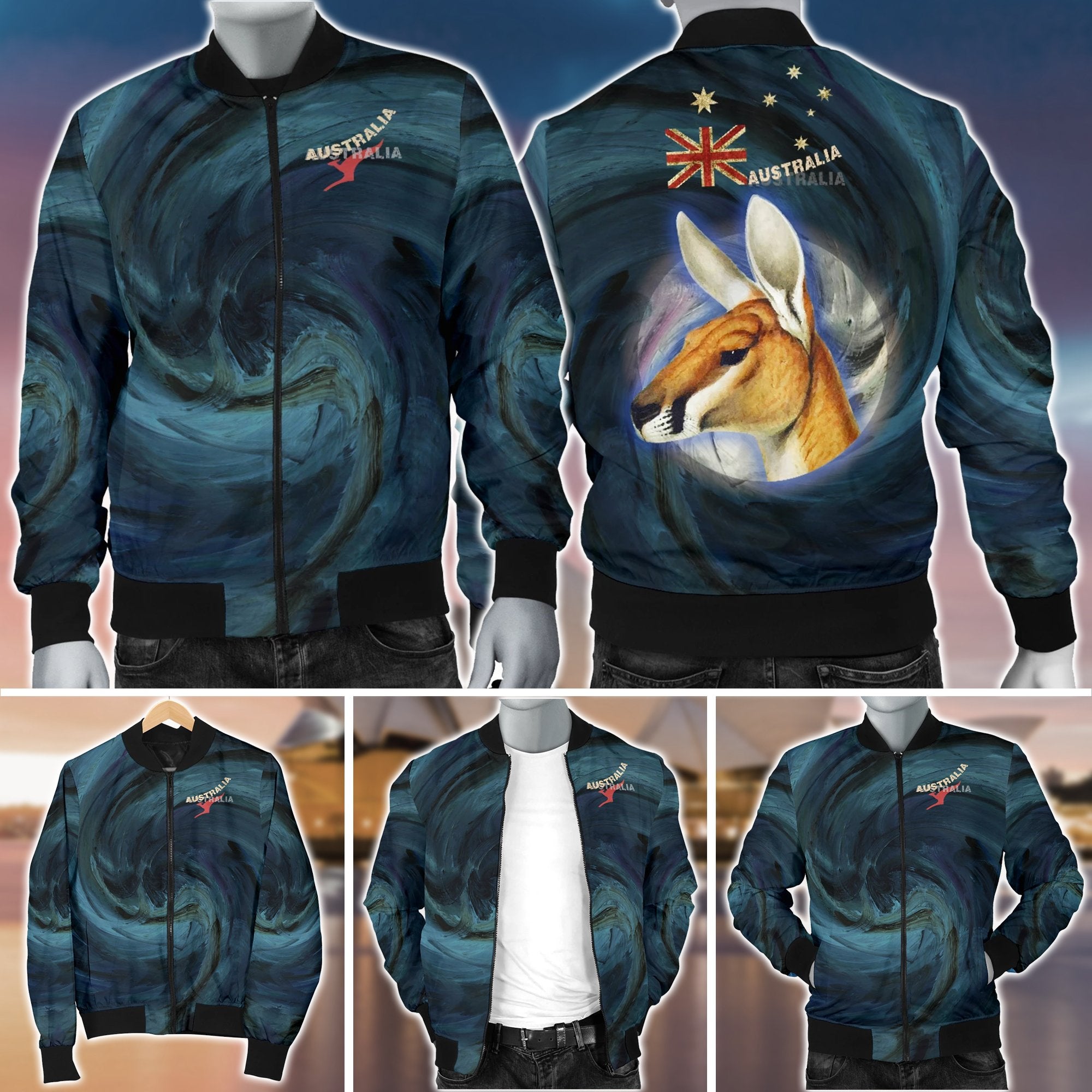 Bomber Jacket - Kangaroo Jacket Aus Flag - Men – Aljaira