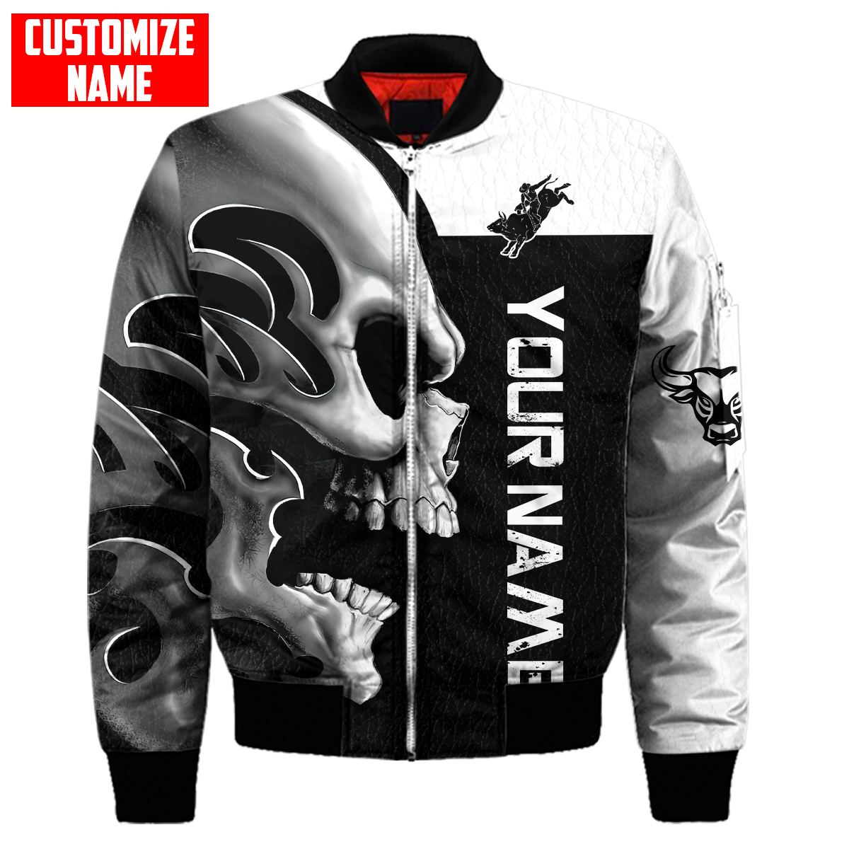 Personalized Name Bull Riding Hoodie - Bull Riding Apparel Rodeo Skull ...