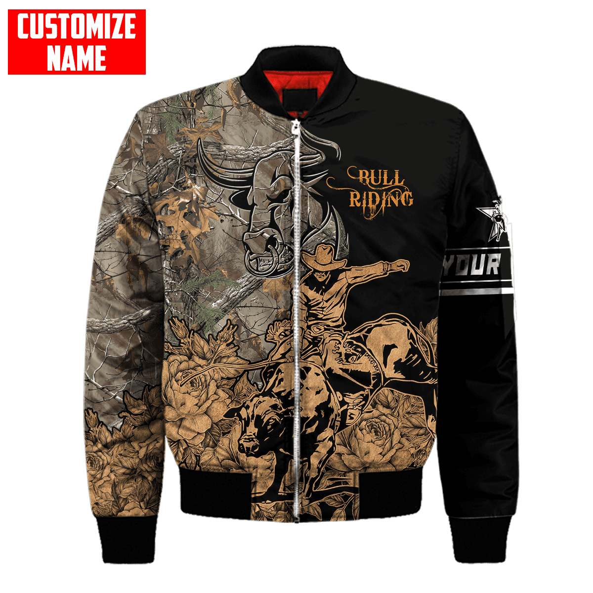 Personalized Name Bull Riding Hoodie - Bull Riding Apparel Camo – Aljaira