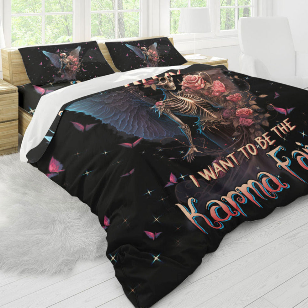 Karma Fairy Skull Skeleton Rose Bedding Set – Aljaira