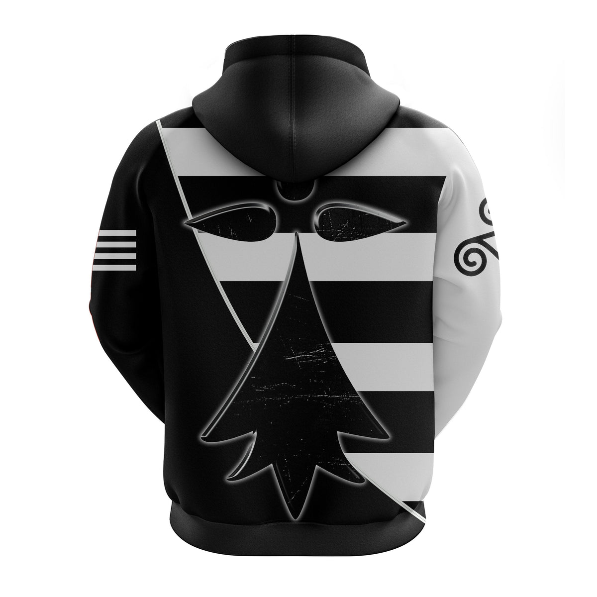 Brittany Rugby ZIP Hoodie - Bretagne Stoat Ermine with Celtic Triskeli ...