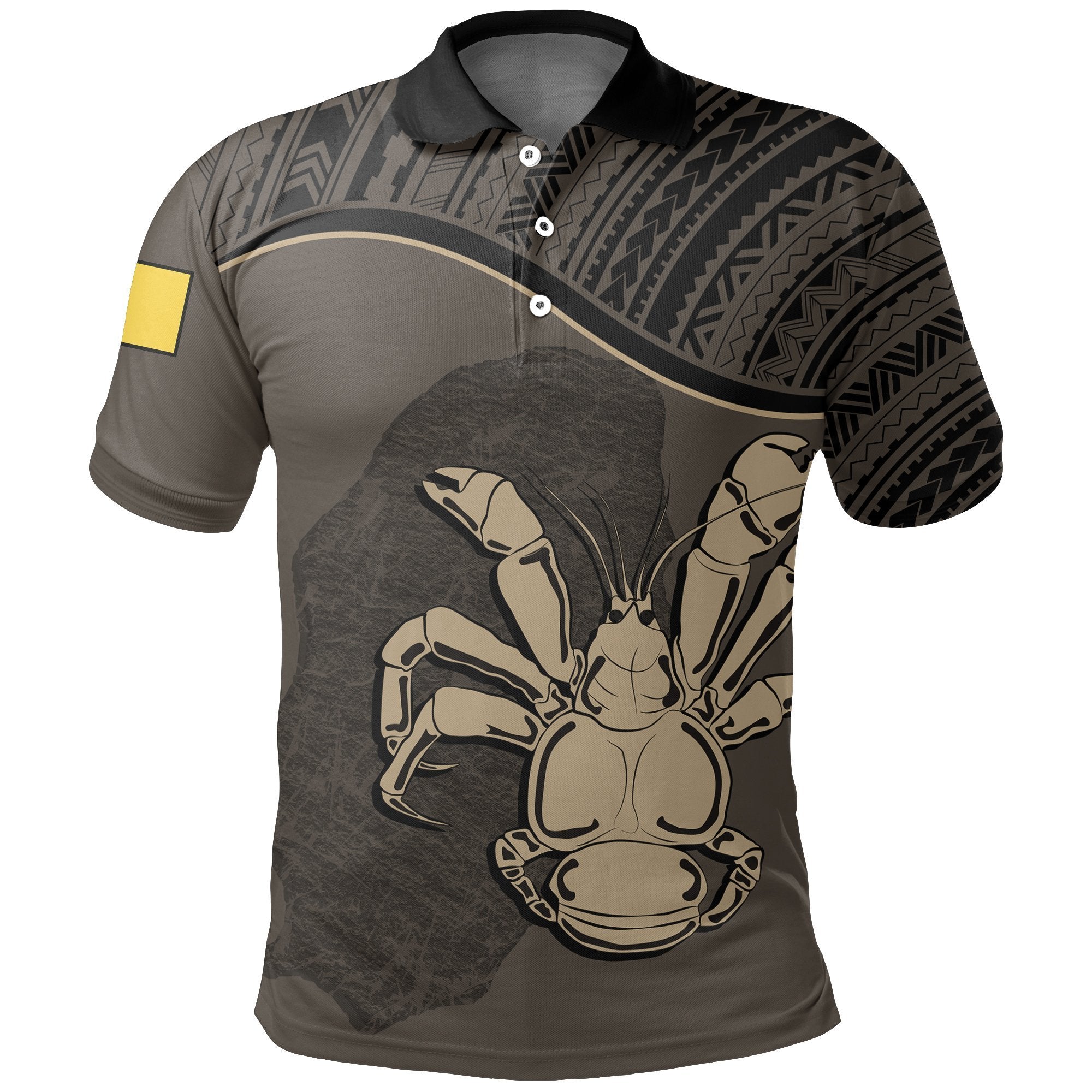 Niue Polo Shirt Dark Brown Crab Coconut – Aljaira