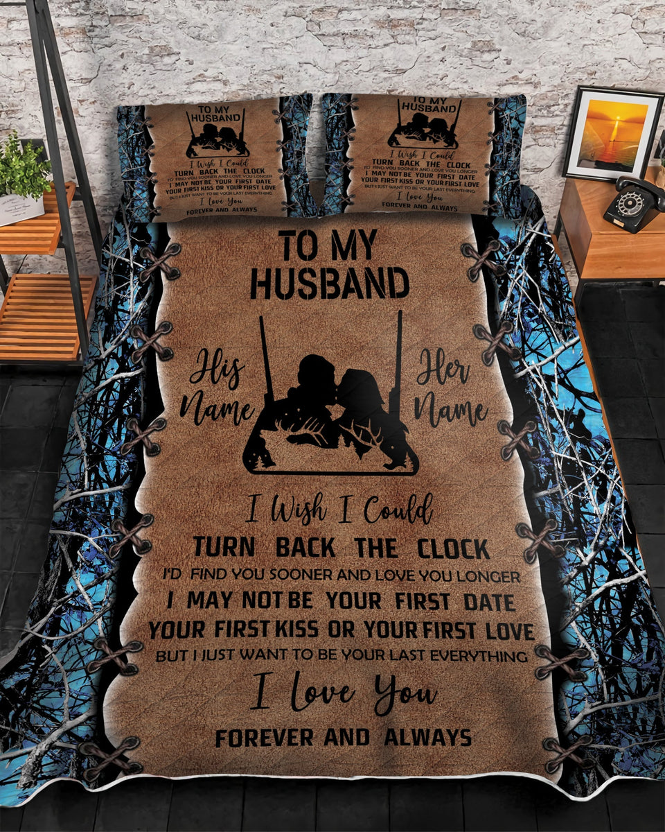 Premium Unique To My Husband Hunting Quilt Bedding Set 3D Printed Patt ...