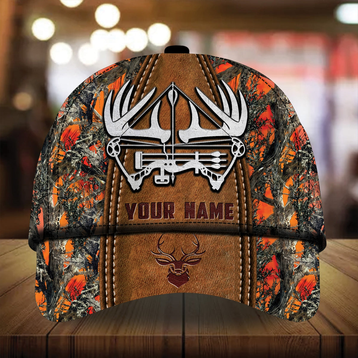 Premium Unique Leather Bow Hunting Hats 3D Printed Multicolored Person ...