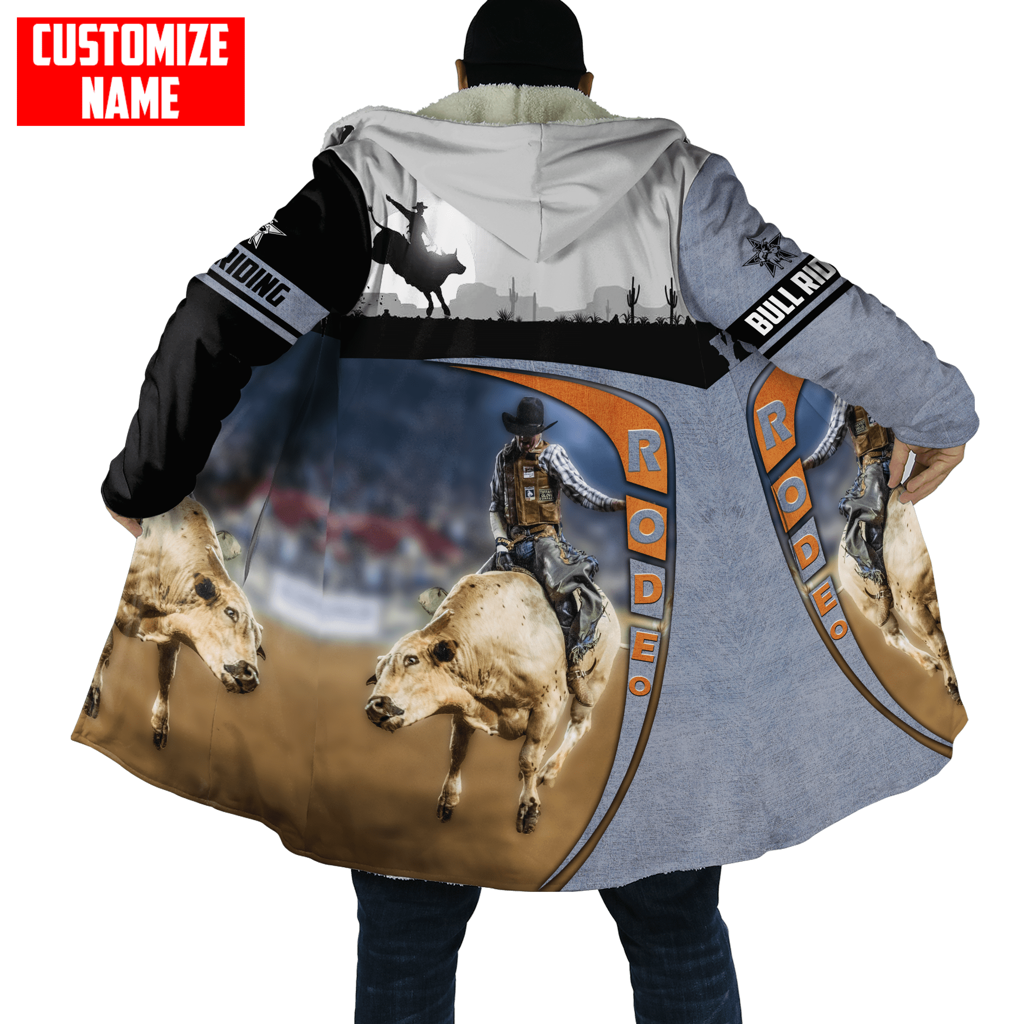 Personalized Name Bull Riding Hoodie - Bull Riding Apparel Desert – Aljaira