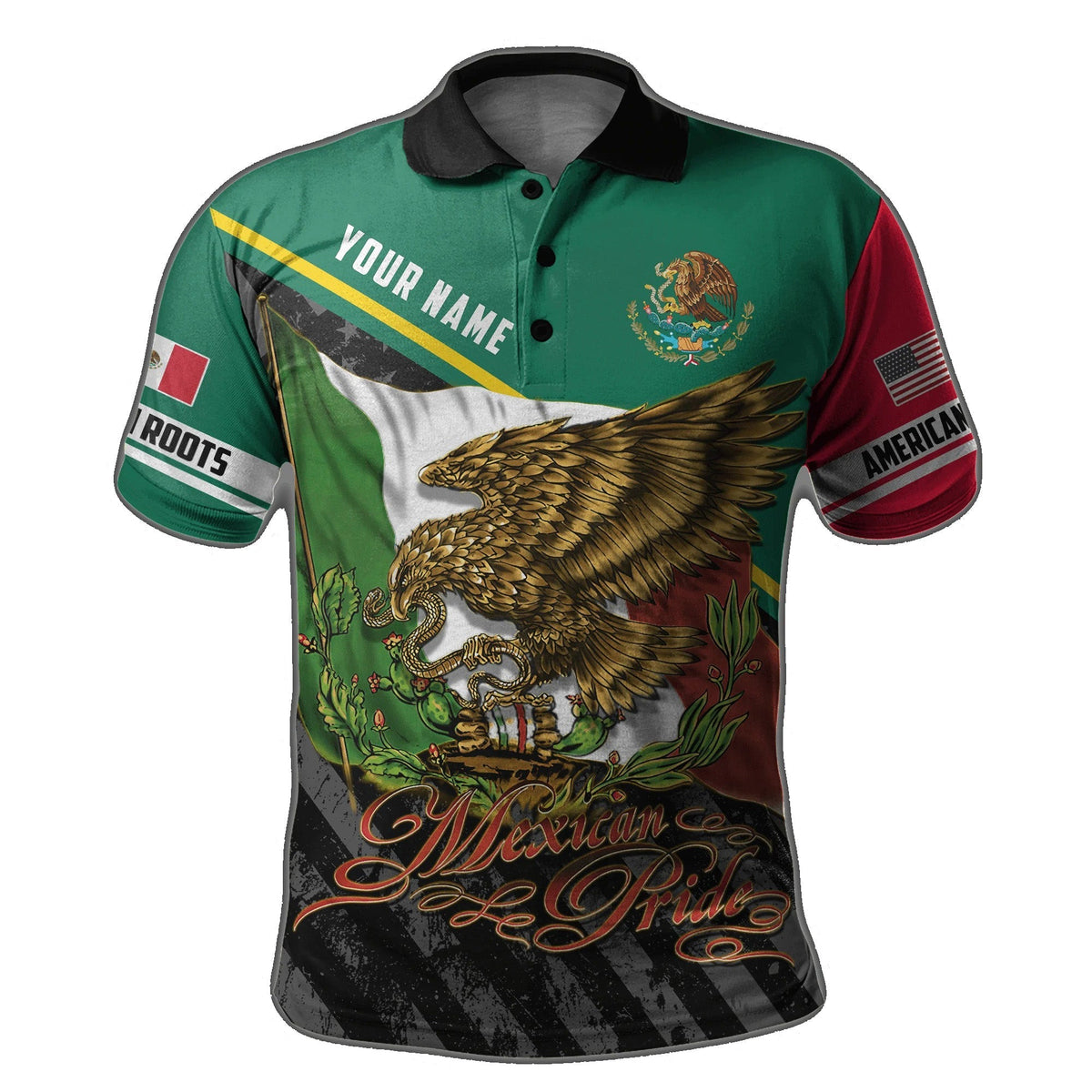 Personalized Mexico Polo Shirt Mexican Pride, American Grown With Mexi ...