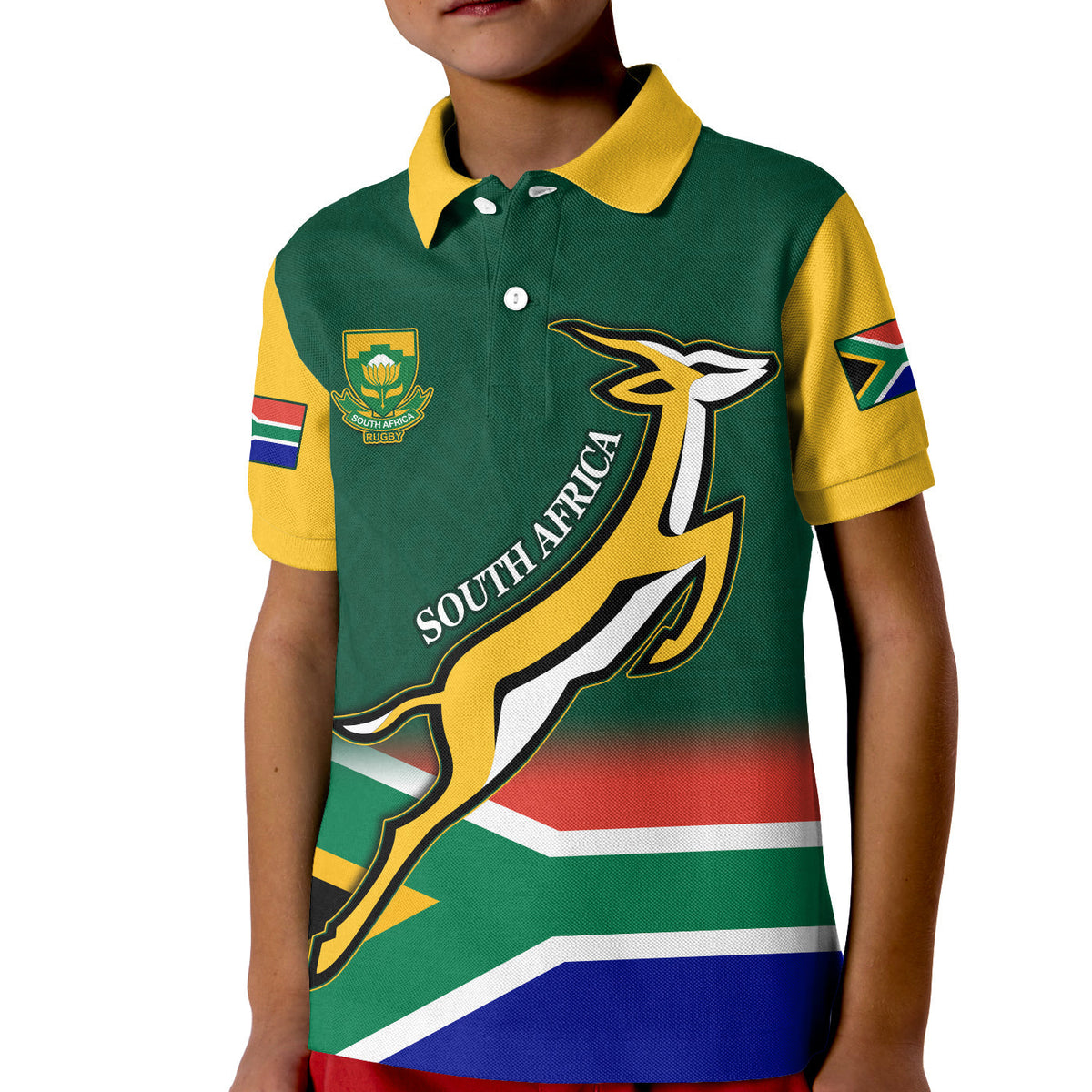South Africa Rugby Polo Shirt Springboks Champion Bokke African Patter ...