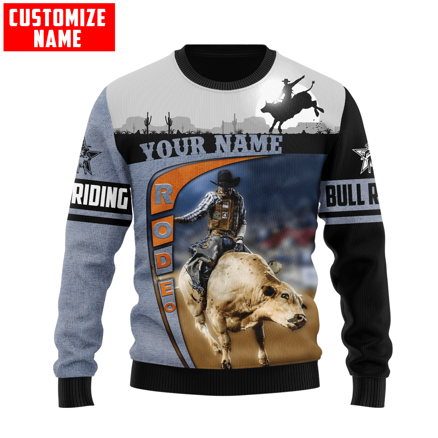 Personalized Name Bull Riding Hoodie - Bull Riding Apparel Desert – Aljaira