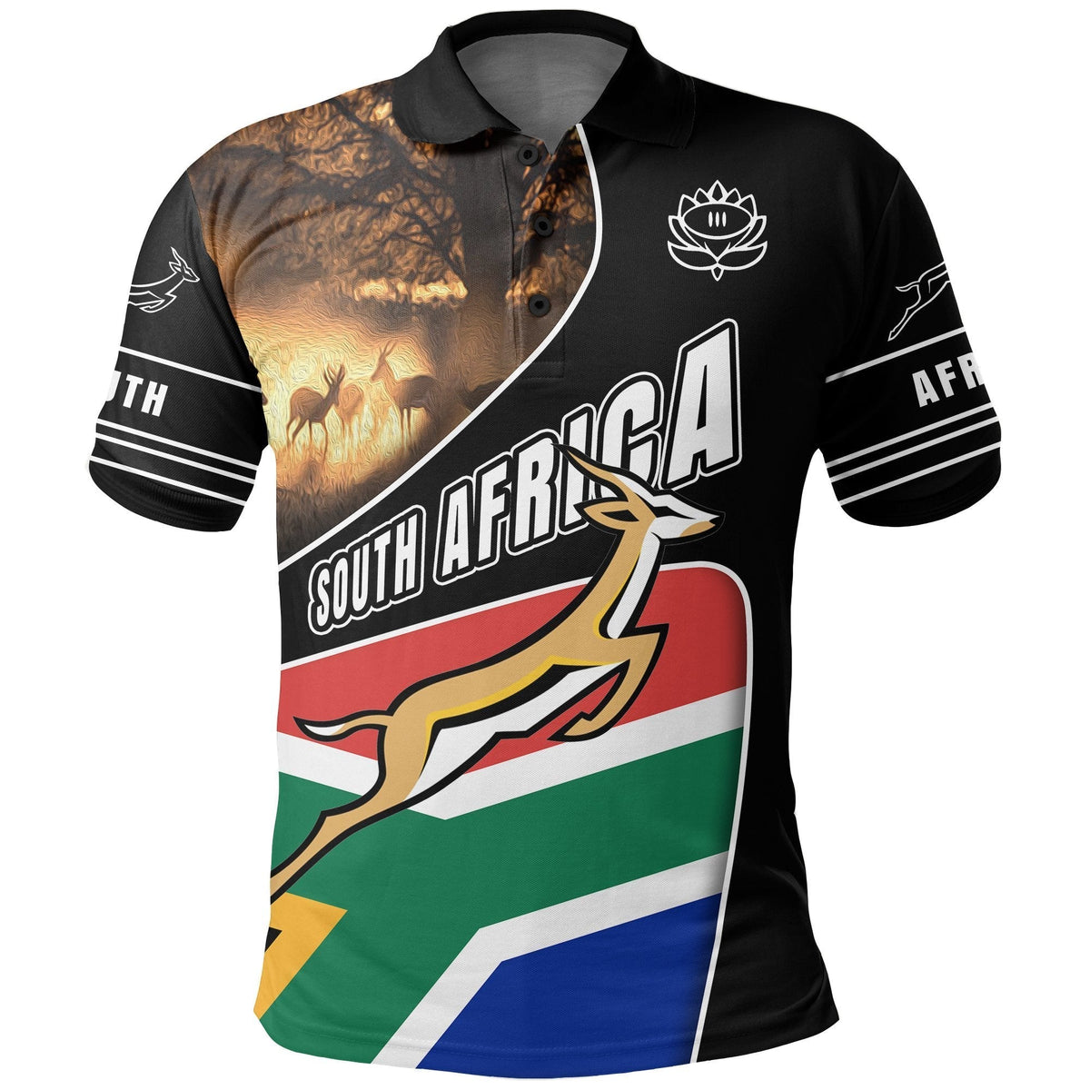 South Africa Springboks Polo Shirt, Heart and Soul Golf Shirt – Aljaira