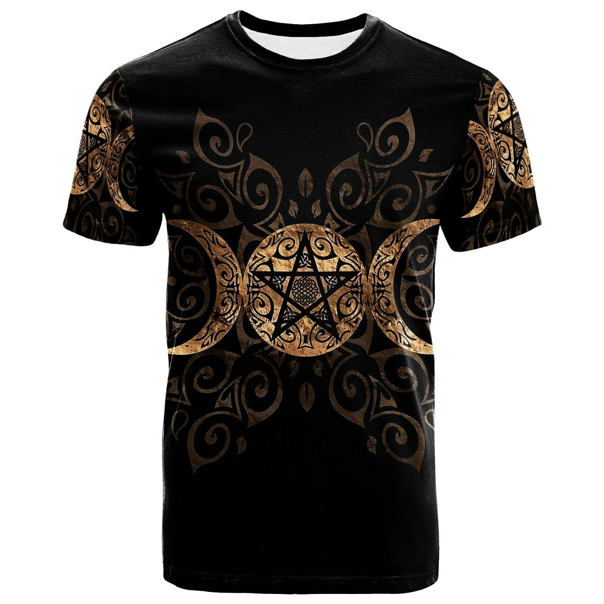 Celtic T shirt - Triple Moon Goddess Pentagram – Aljaira