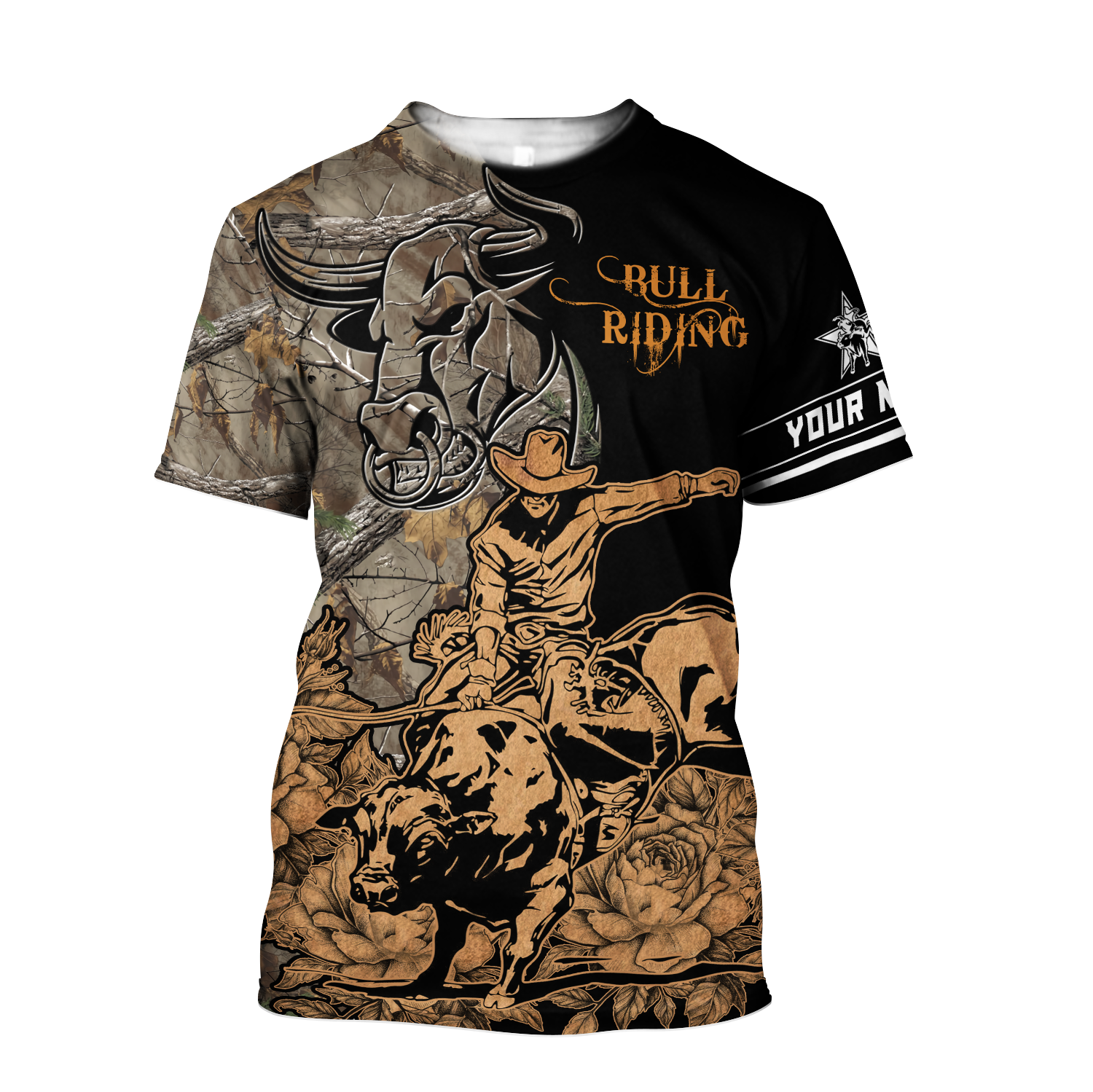 Personalized Name Bull Riding Hoodie - Bull Riding Apparel Camo – Aljaira