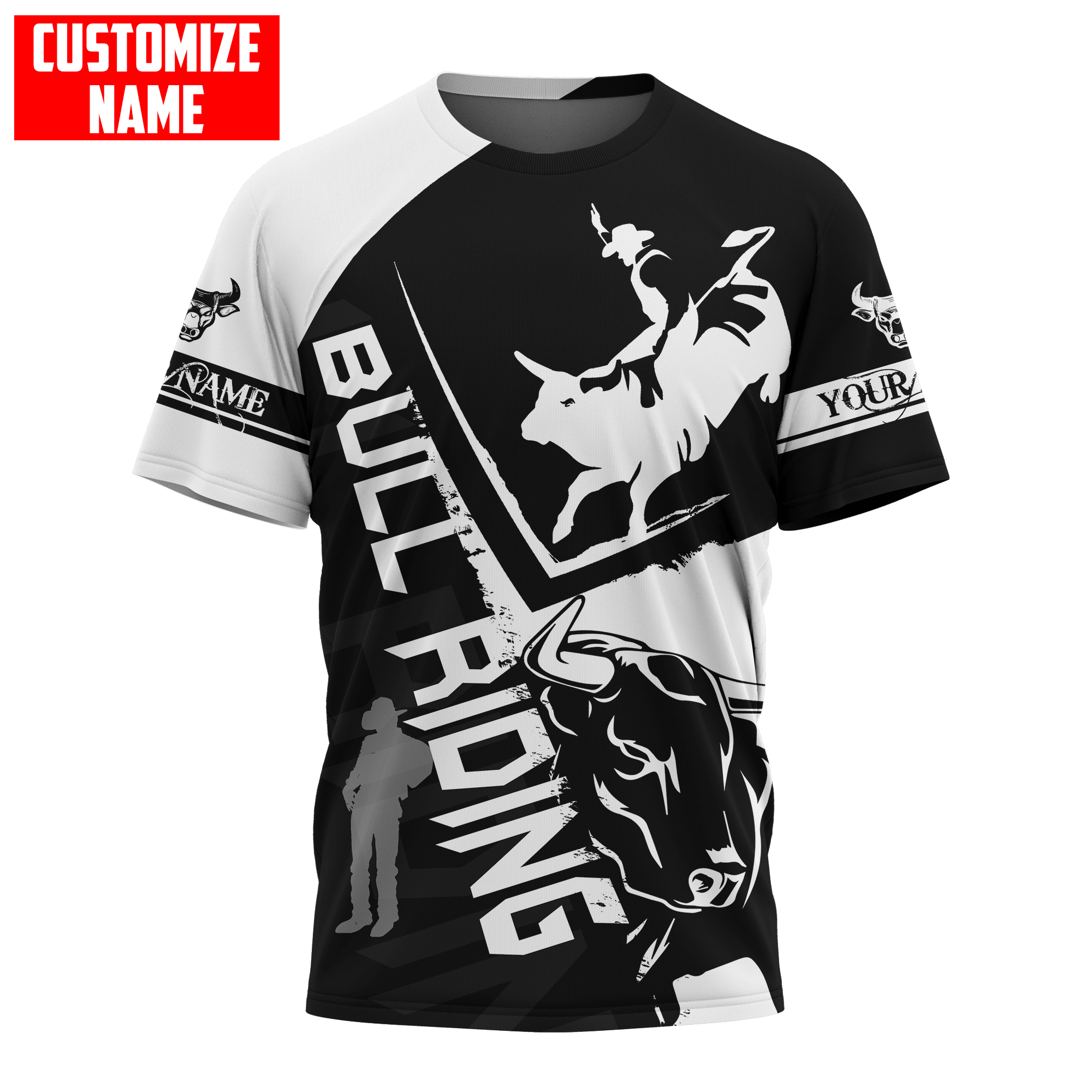 Personalized Name Bull Riding Hoodie - Bull Riding Apparel Ver 10 – Aljaira