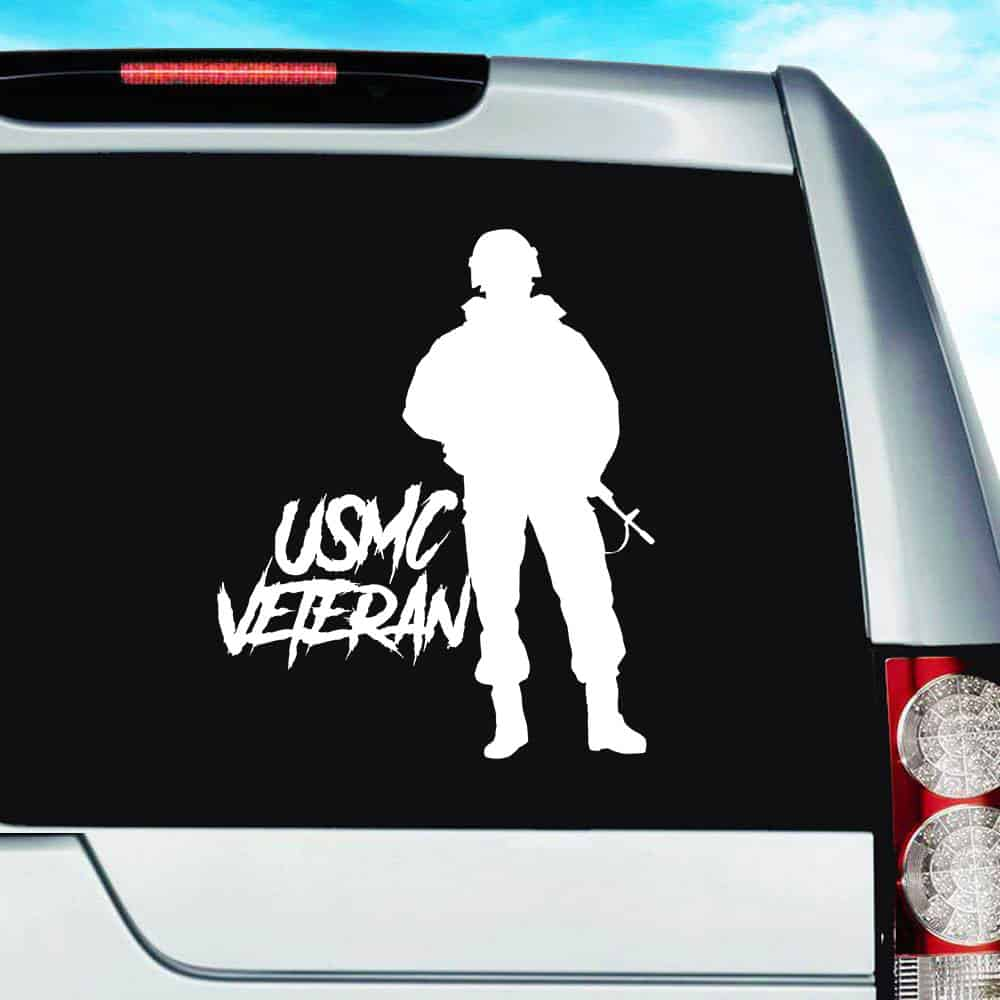 USMC Veteran Cracked Car Decal Sticker LT11 – Aljaira