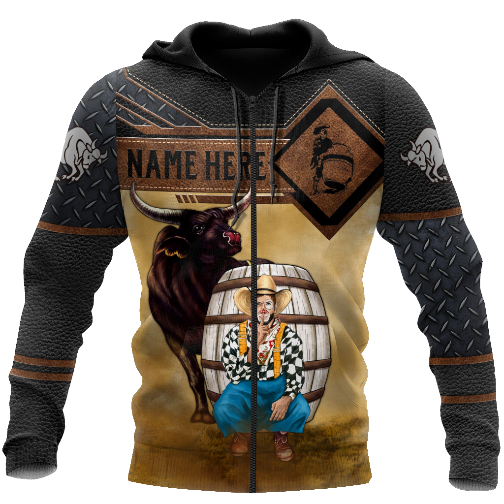 Personalized Name Bull Riding Hoodie - Bull Riding Apparel Rodeo Clown ...