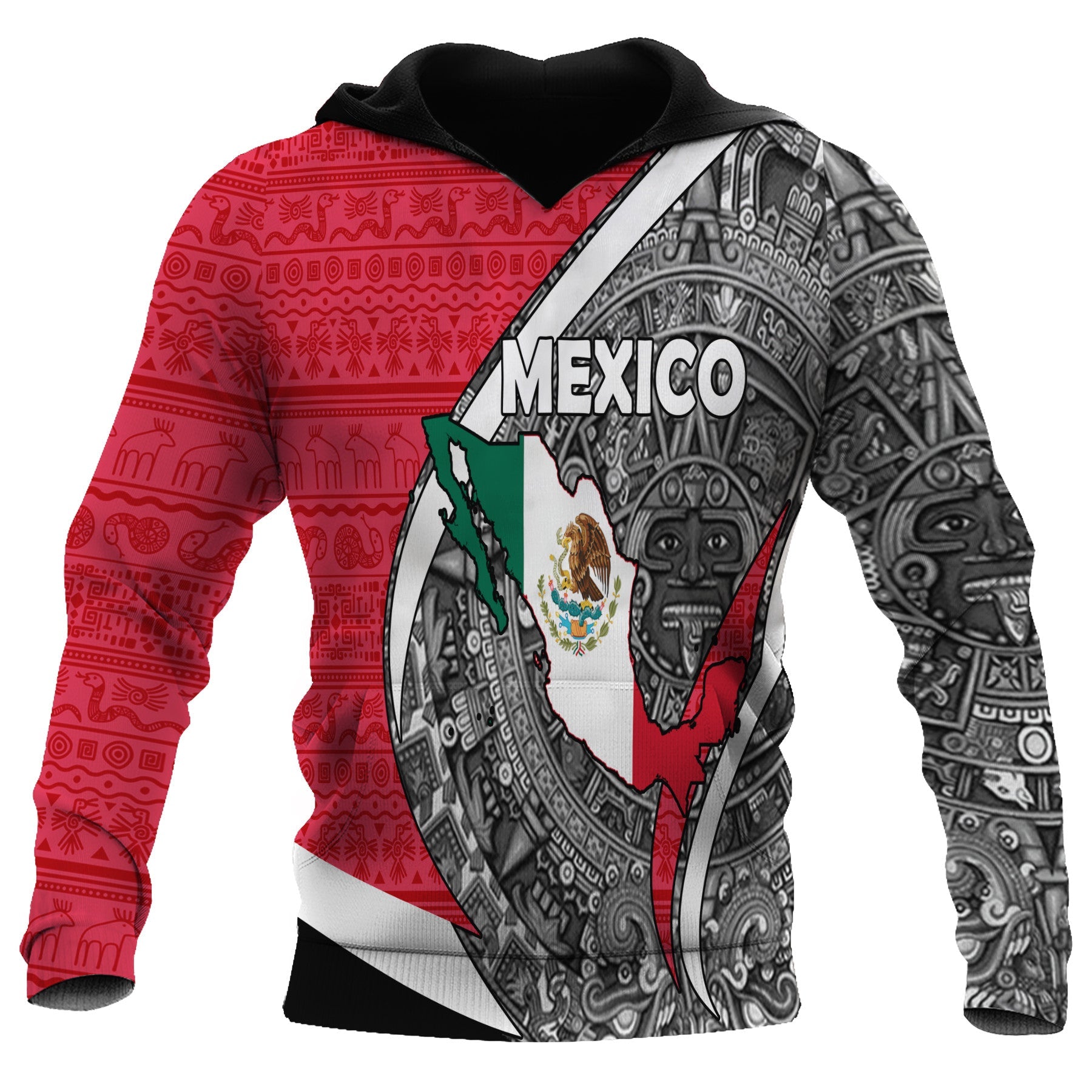 Aztec Culture Mexico Hoodie Mexico Map Flag – Aljaira