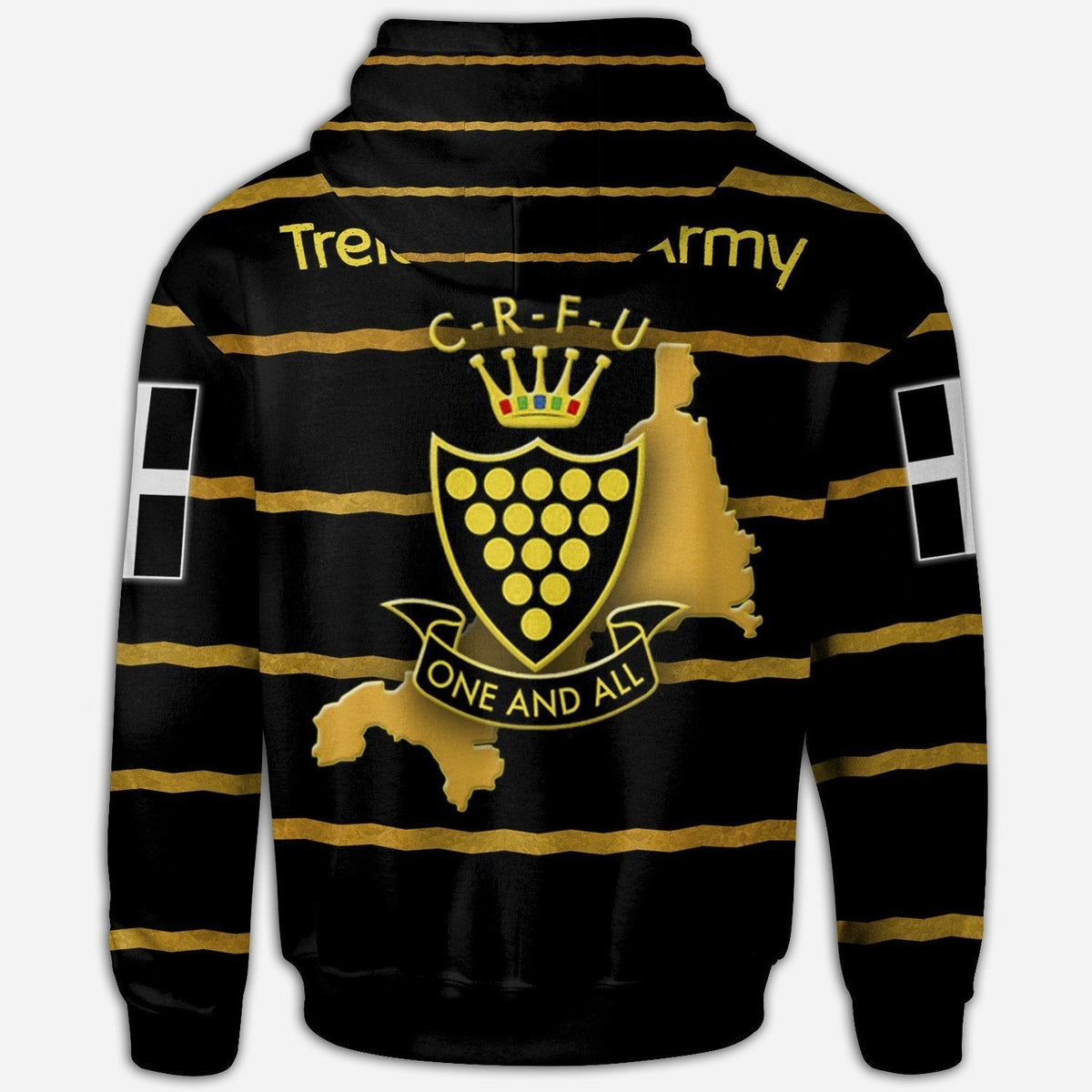 Cornwall Rugby League Hoodie - Trelawny's Army with Cornwall Flag – Aljaira