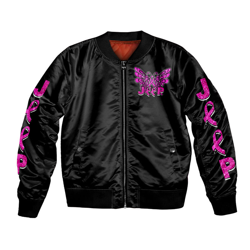 Breast Cancer Bomber Jacket-We Wear Pink Butterfly Jeep LT6 – Aljaira