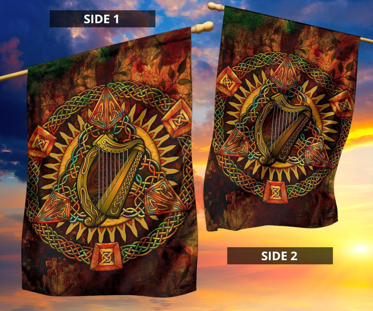 Ireland Celtic Flag - Irish Coat Of Arms Triangle Knotwork Autumn Styl ...