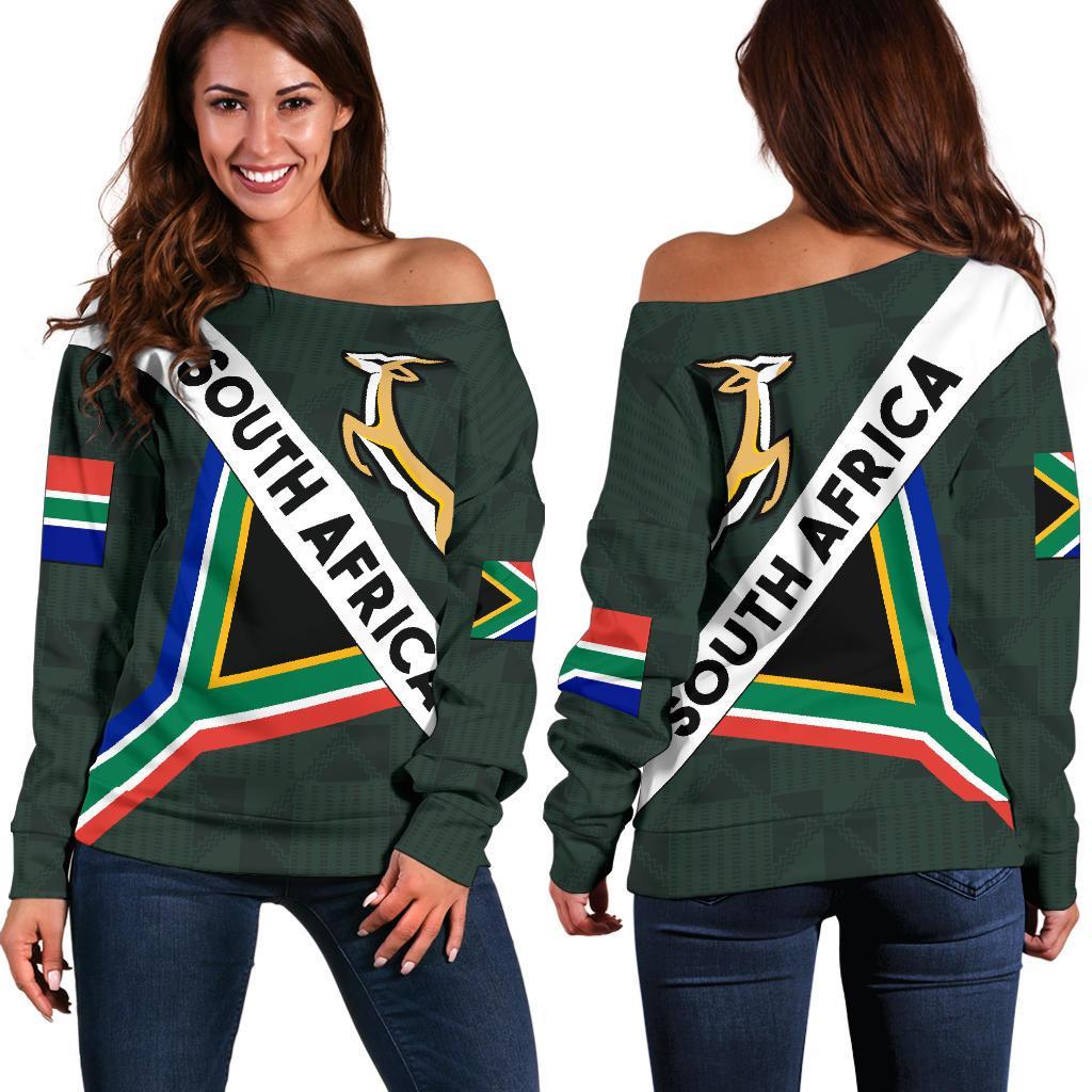 South Africa Off Shoulder Sweater Springbok Miss Universe Style – Aljaira