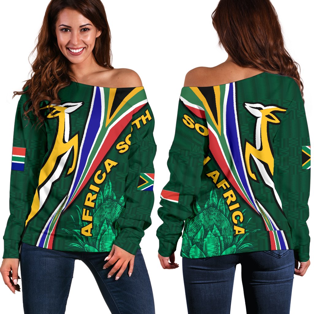 South Africa Women Off Shoulder Sweater Springboks Rugby Be Unique - G ...