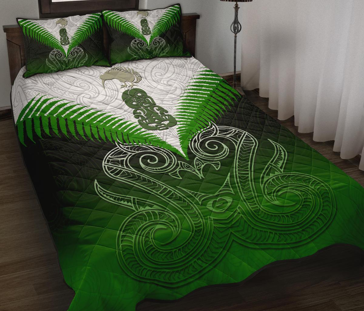 Quilt Bed Set NZ Maori Manaia Green – Aljaira