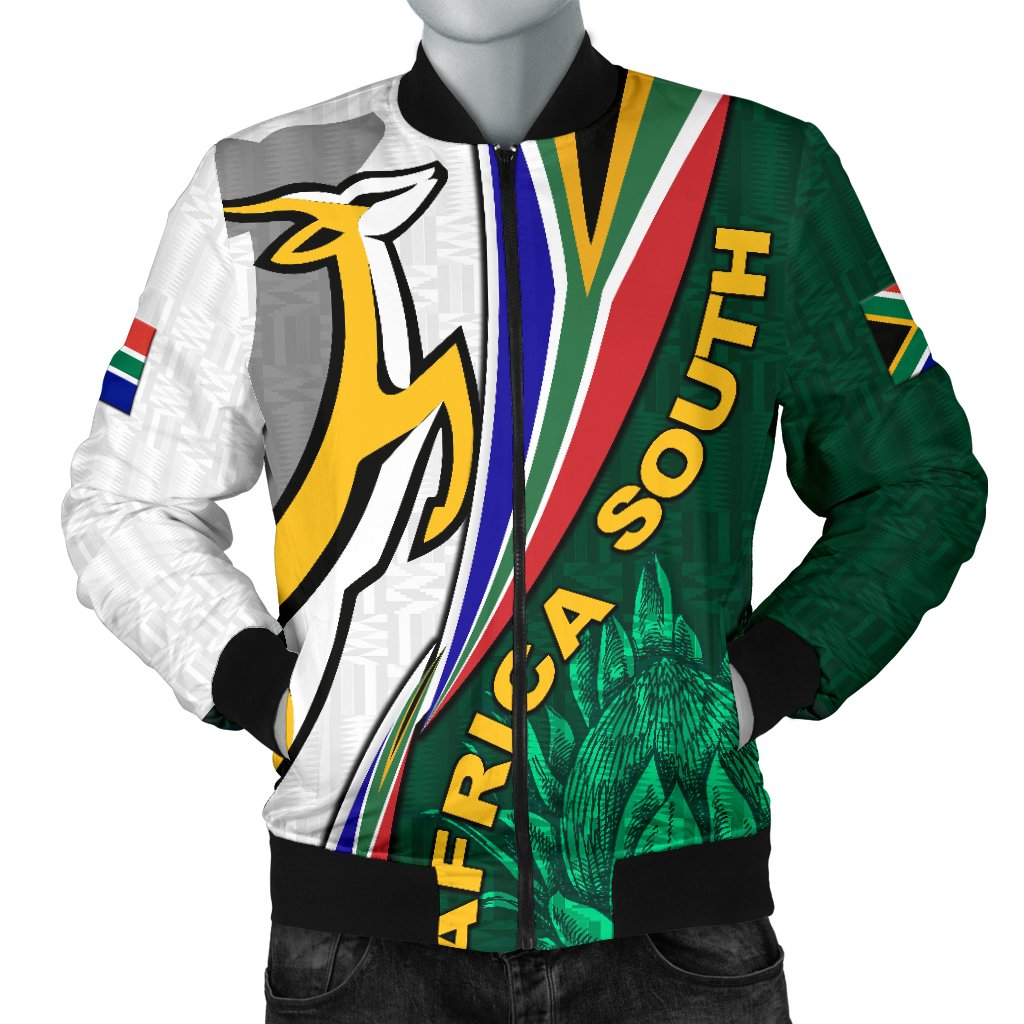 South Africa Men's Bomber Jacket Springboks Rugby Be Unique - White ...