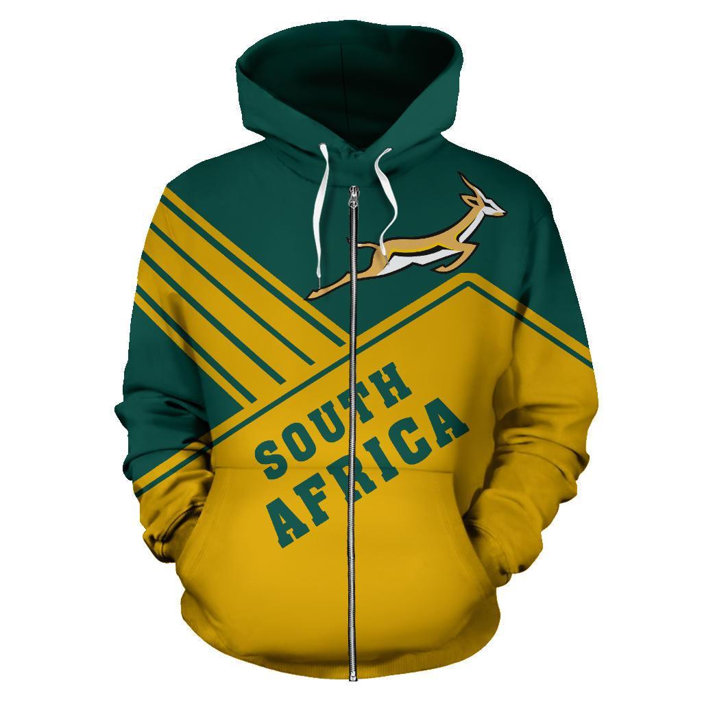 South Africa Springbok Zip Up Hoodie - Mount Style – Aljaira