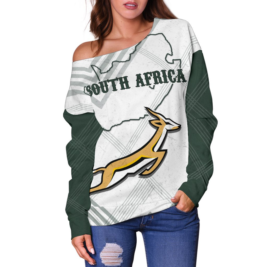 South Africa Springboks Off Shoulder Sweater – Aljaira